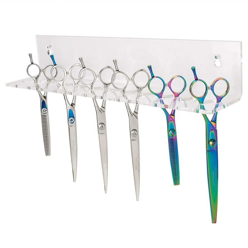 L Shaped Acrylic Hair Scissors Holder Acrylic Wall Mounted Scissors ...