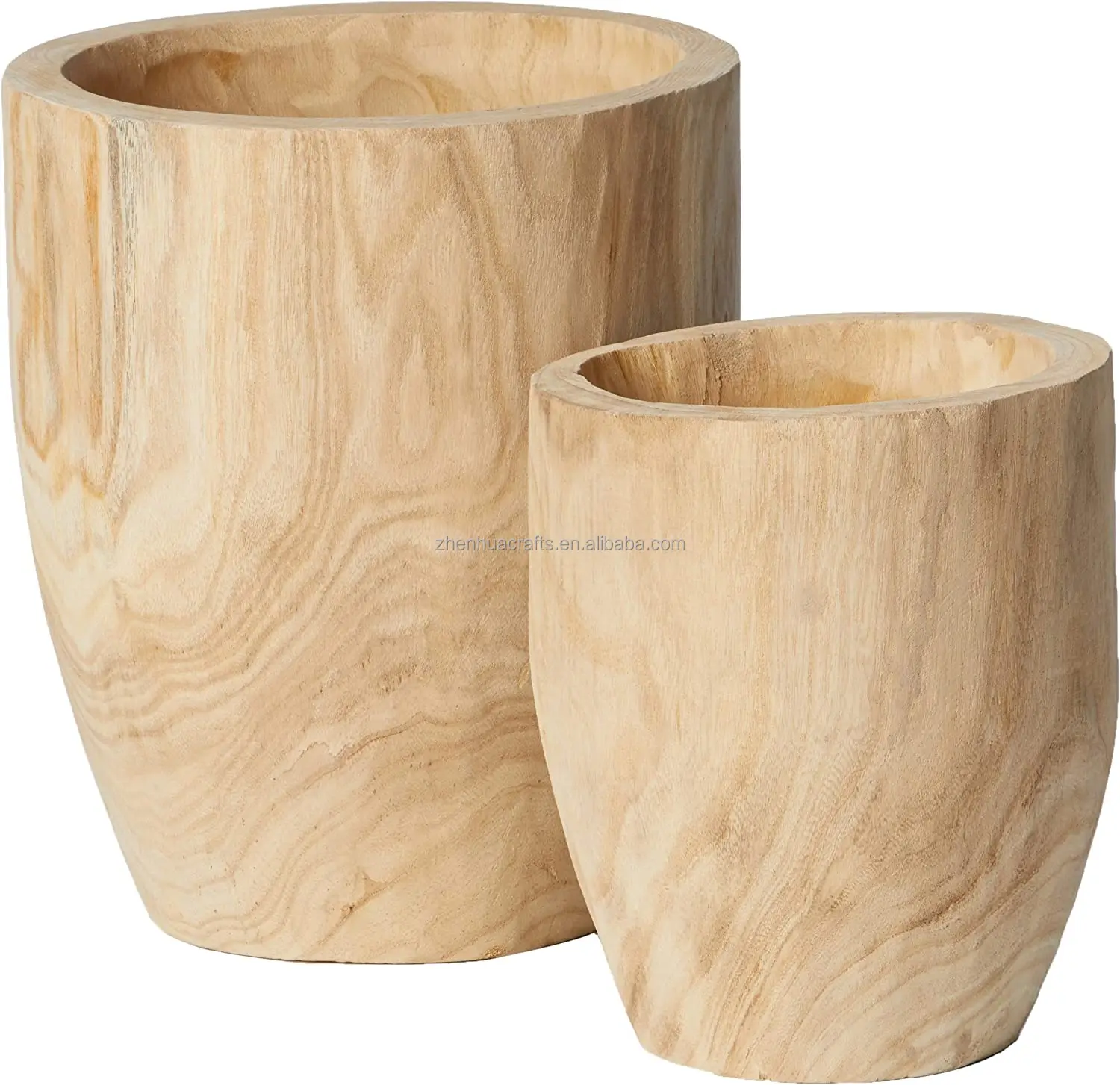 Natural Wooden Vase Wood Flower Pot Wooden Planter Rustic Flower Pots ...