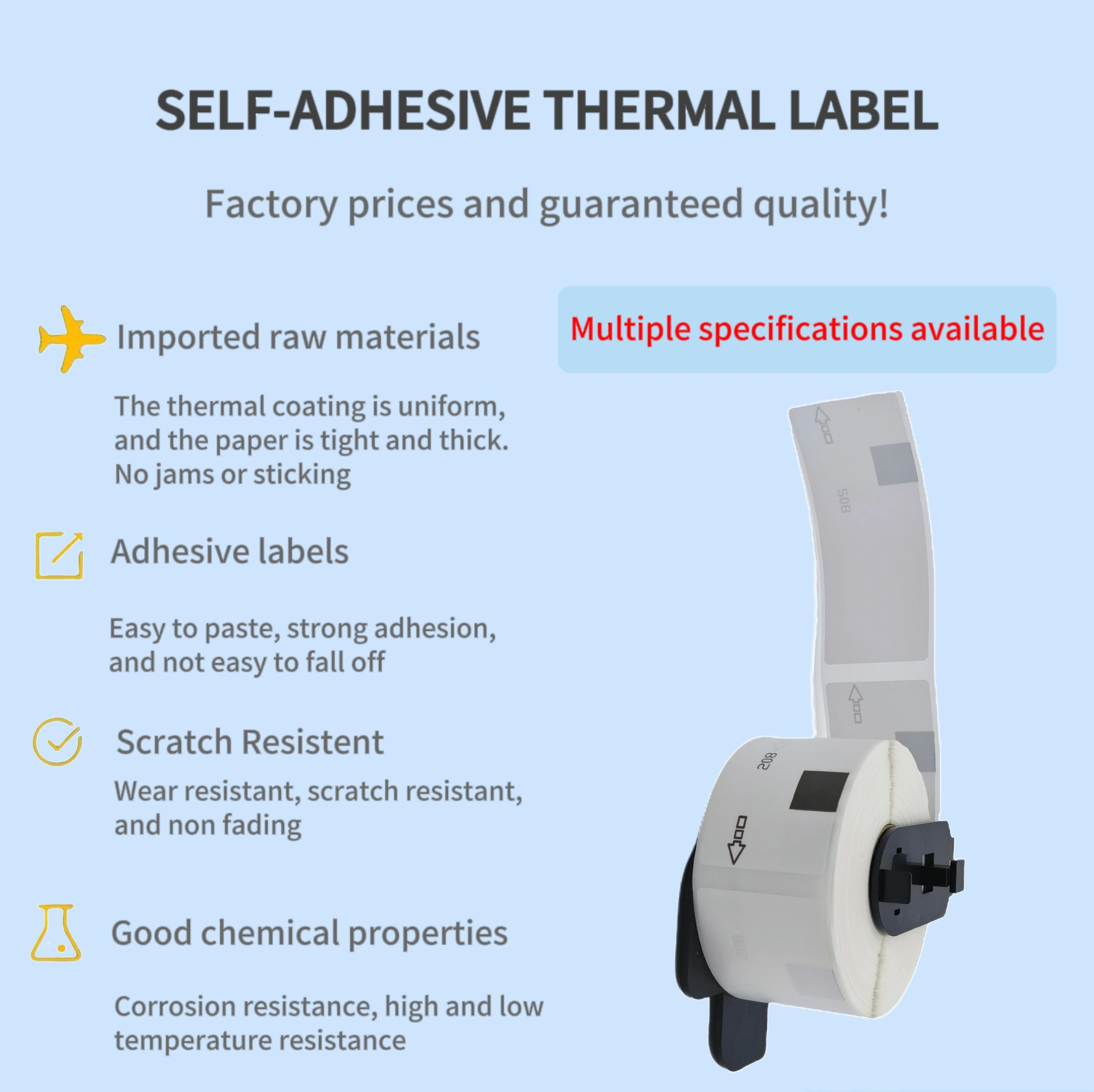 Rl-b-d11208 Label Waterproof Thermal Label 38mm X90mm Adhesive Shipping ...