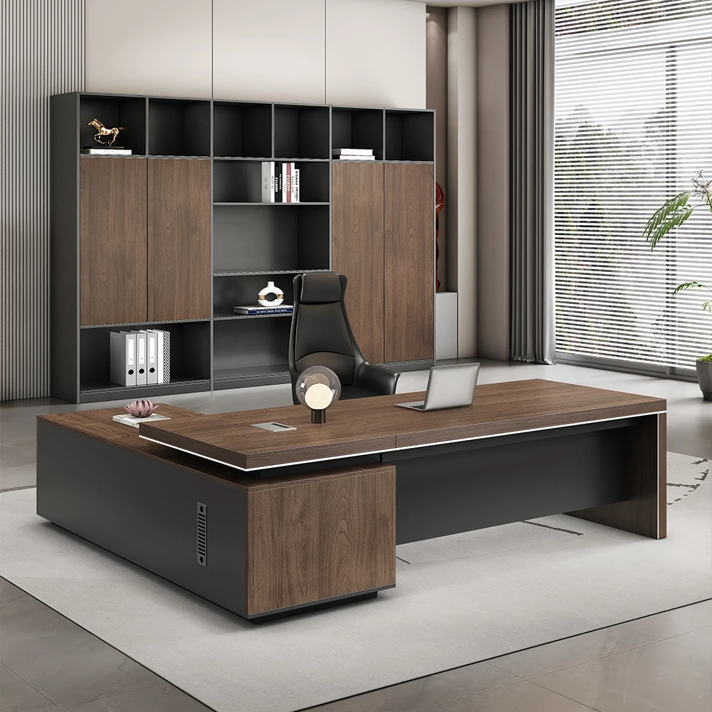 Wholesale Modern L-Shaped Wooden Ceo Director Desk Office Desk Managing ...