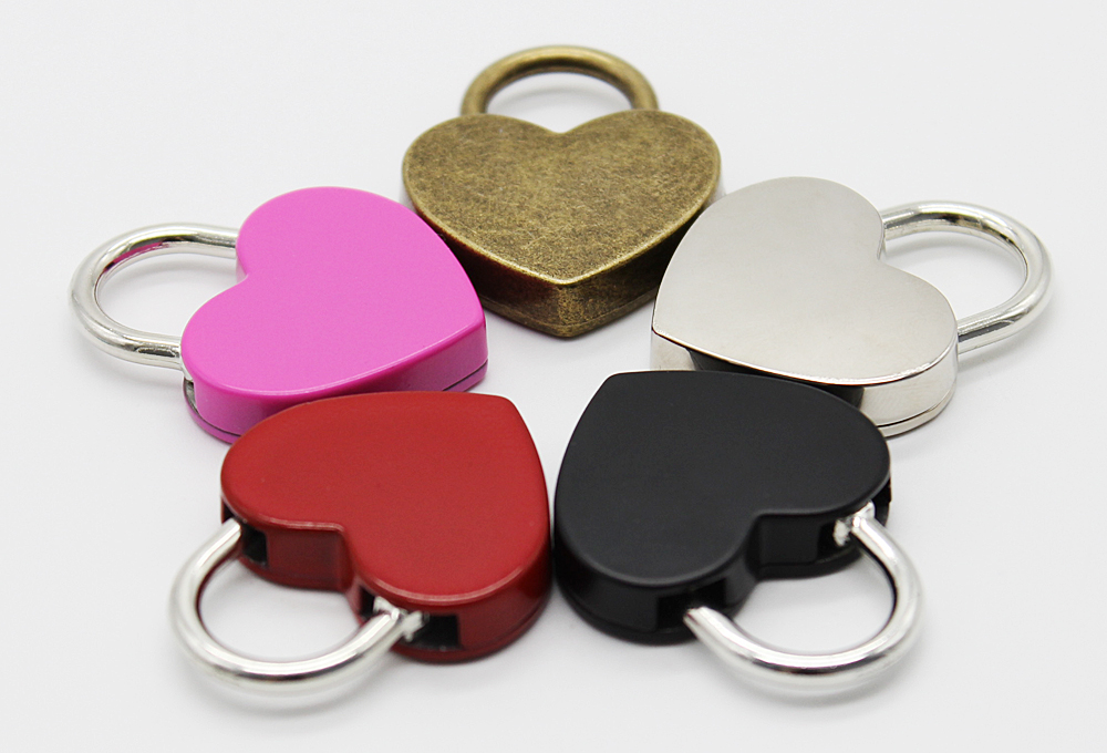 30x39mm Antique Style Heart Shape Padlock - Vintage Lock