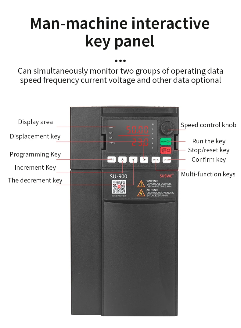 SUSWE 5.5KW Inverter Frequency Converter - 50 60 Hz AC Drive