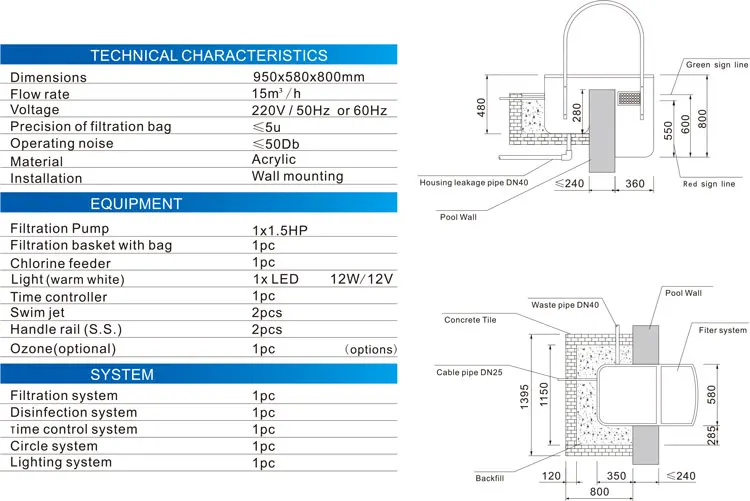 Swimming Pool Equipment Pool Pipeless Filter Integrated Swimming Pool ...