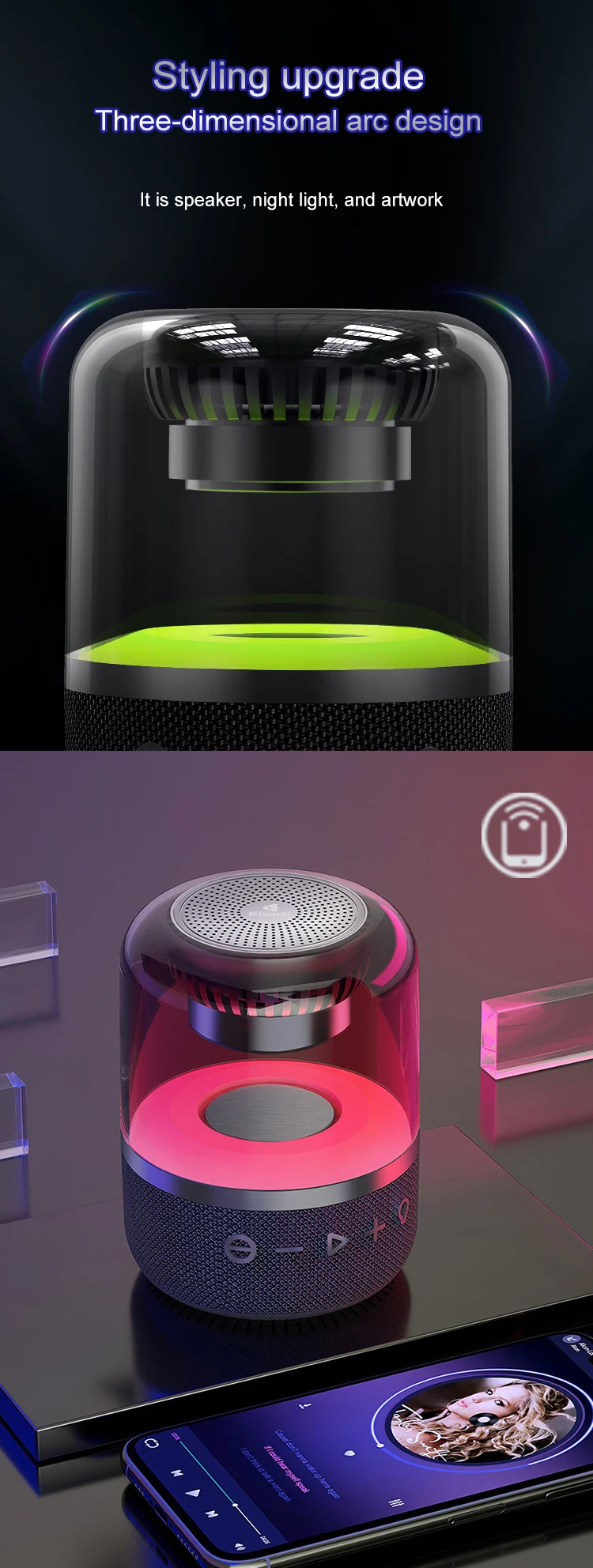 Kisonli LP-3S Wireless Speaker Mini DJ RGB Bluetooth Speaker | 3RAFOTY ...