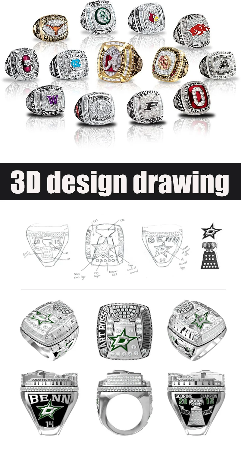 Championship Ring 1985 Walter Payton Chicago Bears - Customizable