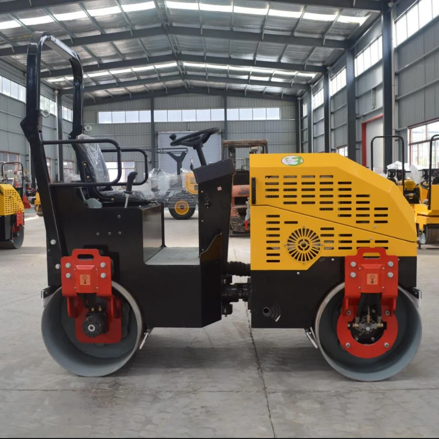 1 Ton Hydraulic Vibratory Asphalt Vibrating Compactor Diesel Motor Road ...