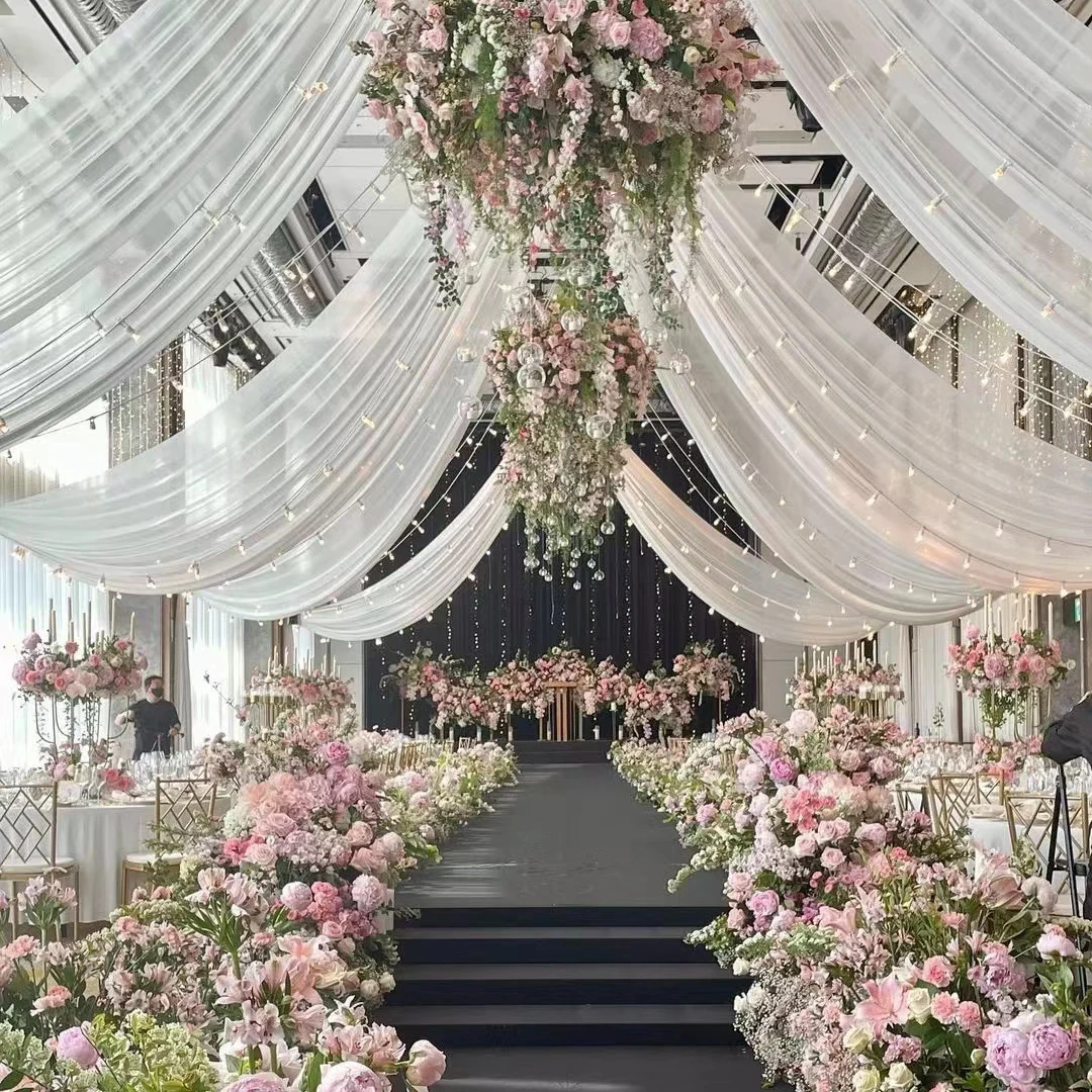 Elegant Wedding Decoration Ceiling Veil - Custom Floral Arch with ...