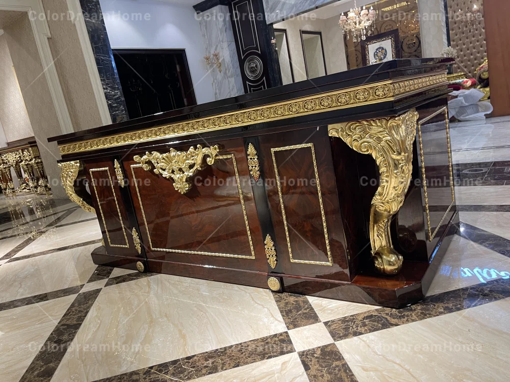 Royal Office Furniture Luxury Classic Carving Wooden Computer Desk ...