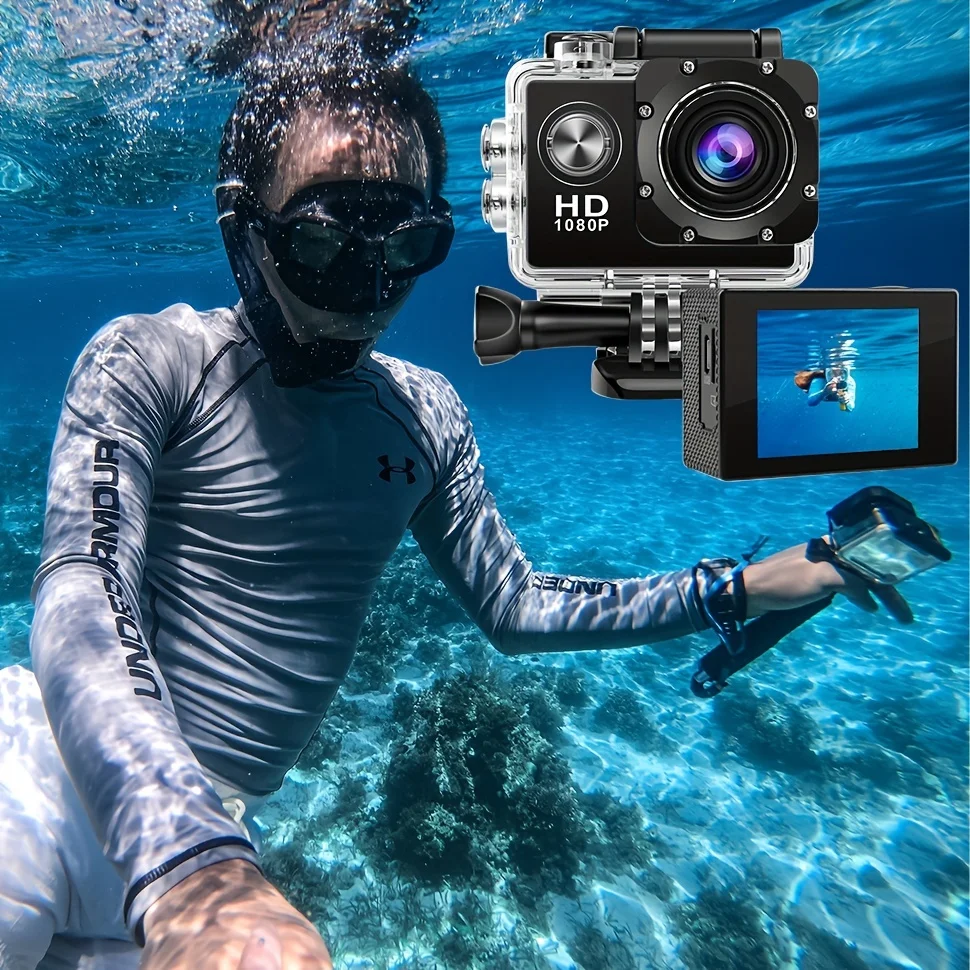 Sports Action Camera Hd 1080p Lcd Screen,12 Million Pixels Action ...