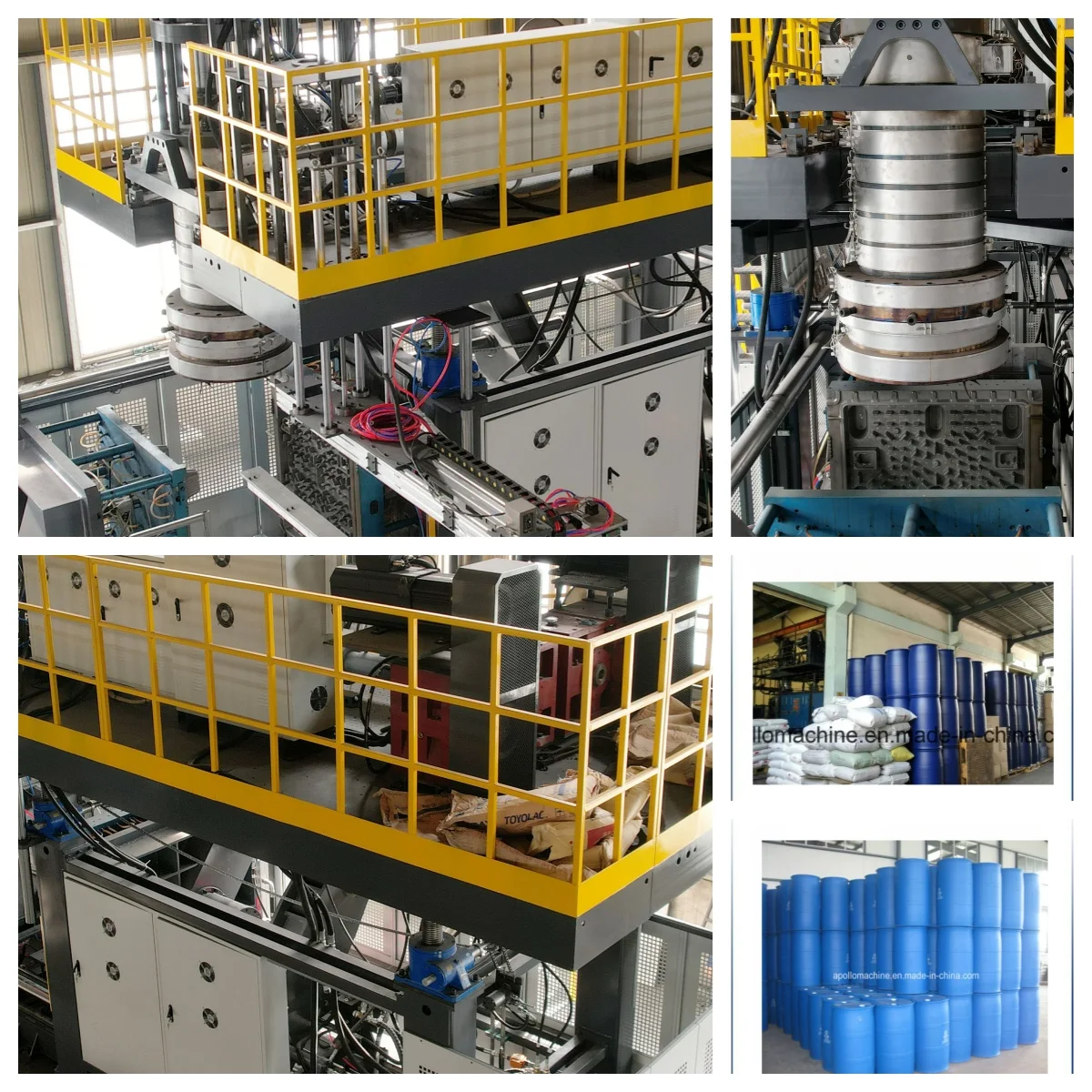 200l Plastic Drum Extrusion Blow Molding Machine 120l Hdpe Blue Open ...