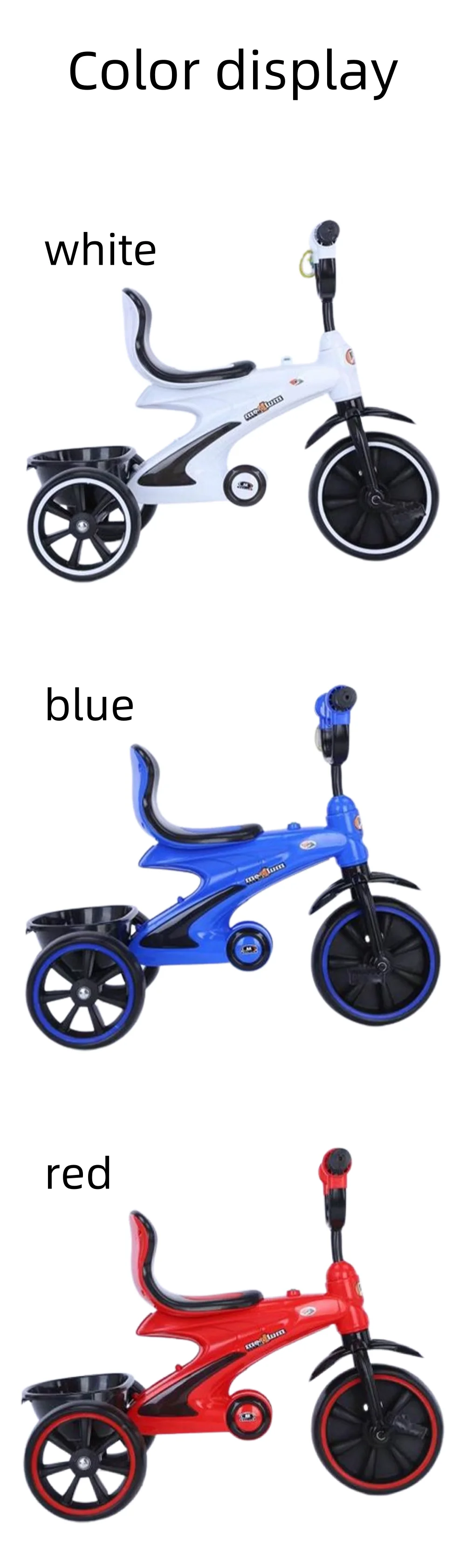 Safety Kids Bike Tricycle 3 Wheel High Carbon Steel Baby Bicycle Child ...