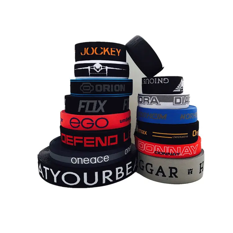Custom Printed Nylon Webbing Tape Logo Jacquard Elastic Webbing For ...