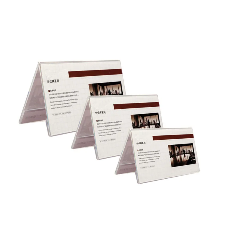 High Quality A4 A5 A6 Clear Transparent Clear Acrylic V Shape Table ...