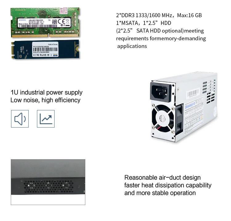 1U Router Firewall Chassis with SFP Ports and Pfsense