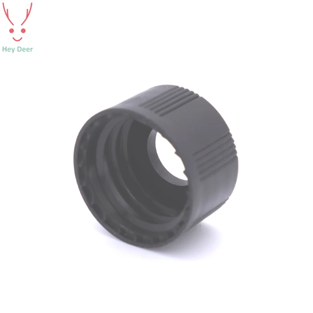 18mm 18-400 Black Plastic Cap with PTFE Liner for 2ml-60ml