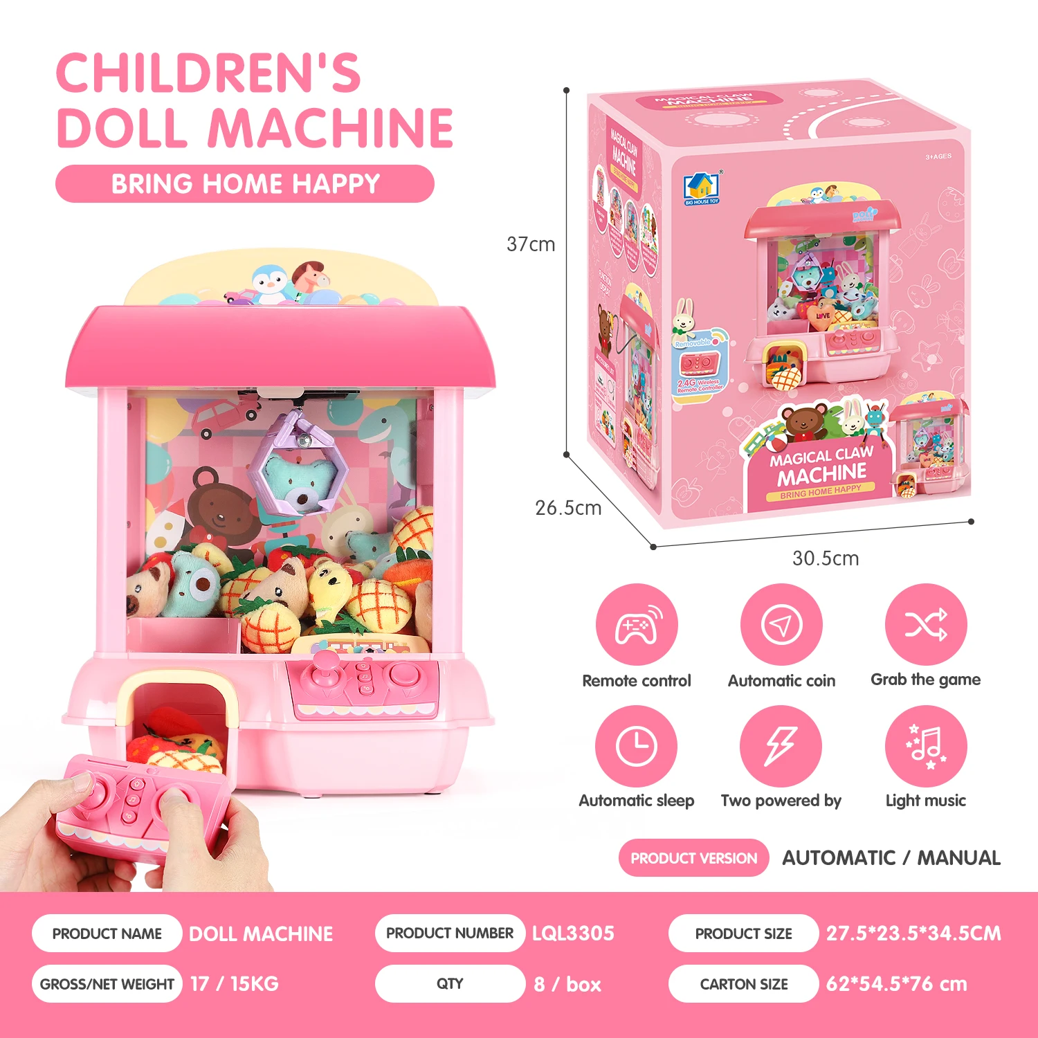 Funny Kids Claw Crane Mini Doll Machine Clip Doll Educational Toys ...