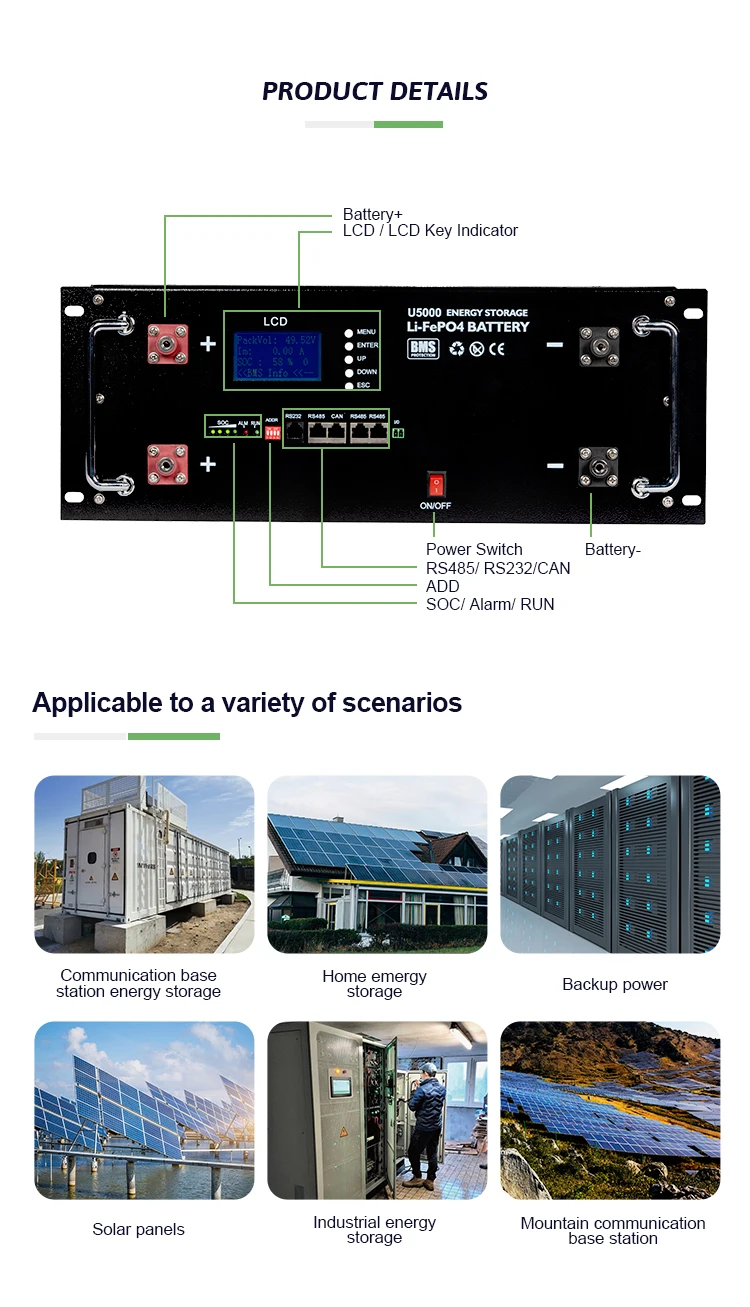 5kwh 10kwh Solar System Rack Mounted Lifepo4 Battery Pack 24v 48v 100ah ...