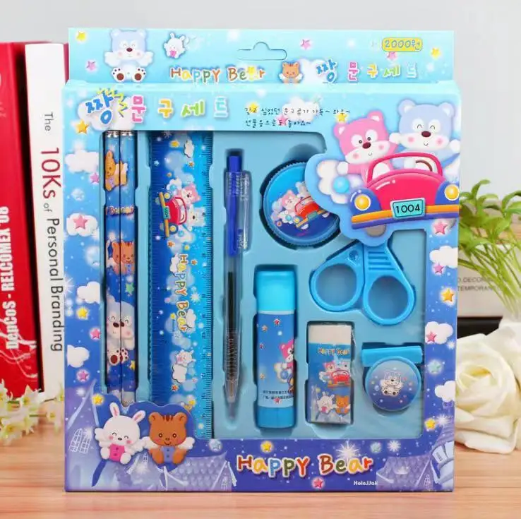 Korean Cartoon Stationery Set Gift Box Children's Creative Stationery ...