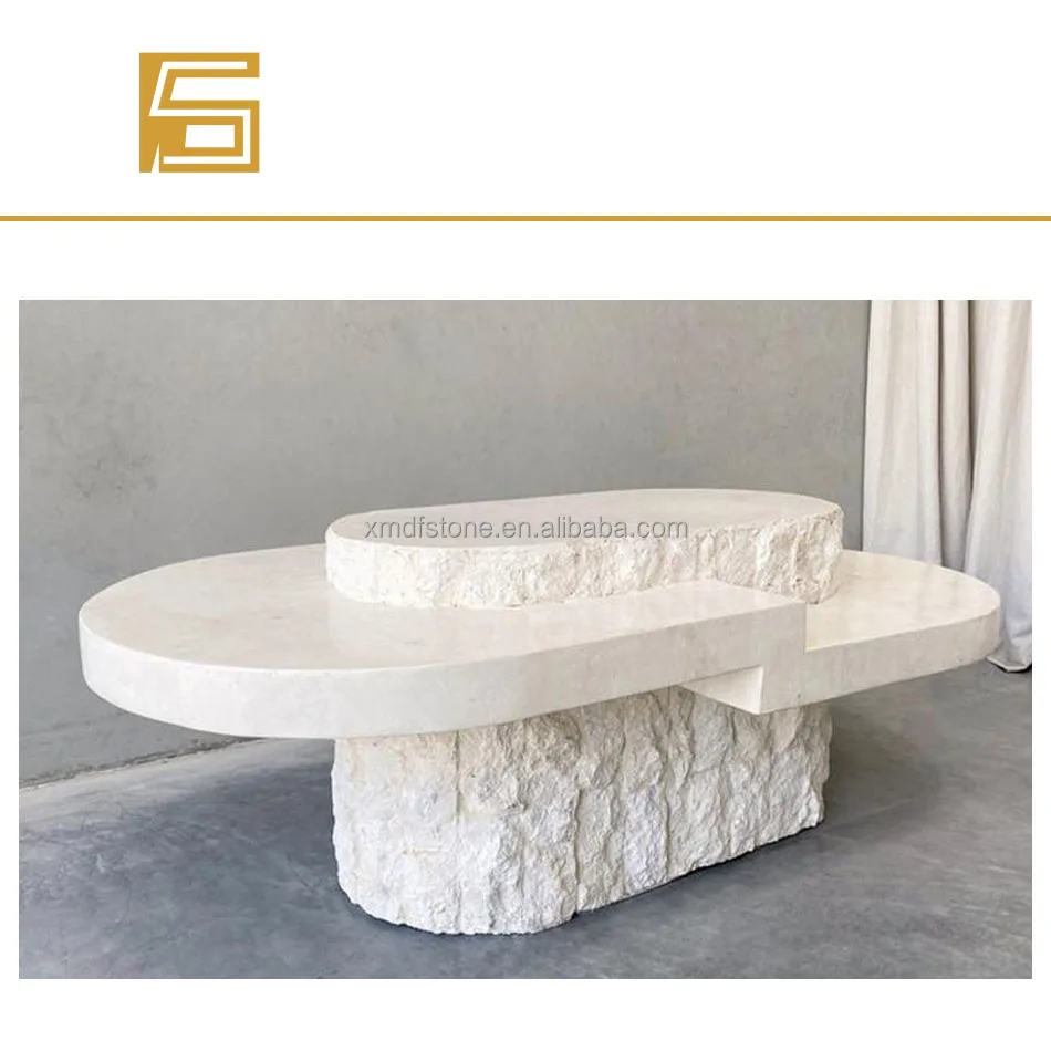 Travertine Dining Table - Modern Italian Natural Stone