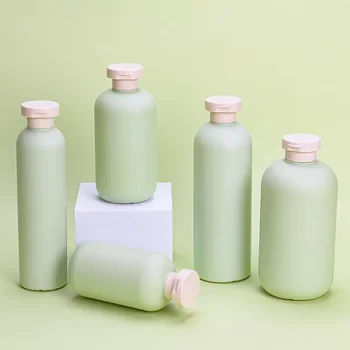Matte Green Plush Hdpe Plastic Cosmetic Packaging Soft Touch Squeeze ...
