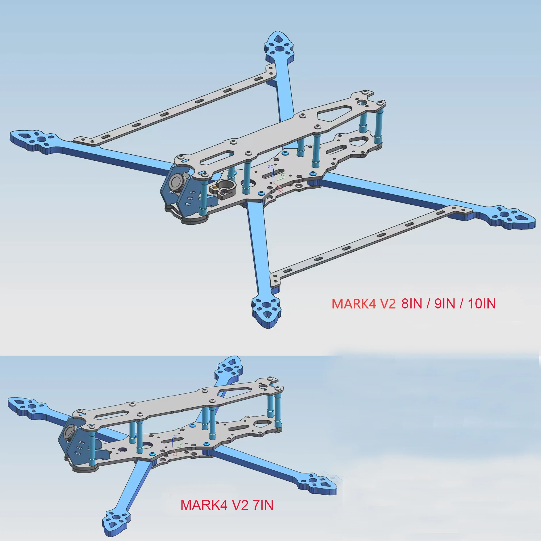 Mark4 V2 Mark 4 Drone Frame 7inch 295mm/8inch 367mm/9inch 387mm/10inch ...
