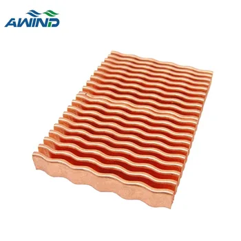 High Power Copper Wavy Fins Folded Fin Heatsink Brass Profiles ...