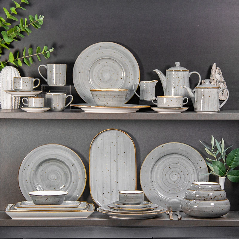 Handcrafted Ceramic Dinner Plates & Bowls Set Tableware