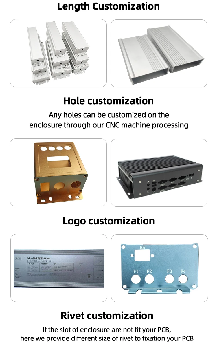 Custom OEM Aluminum Alloy Extruded Electrical PCB Module Enclosure ...