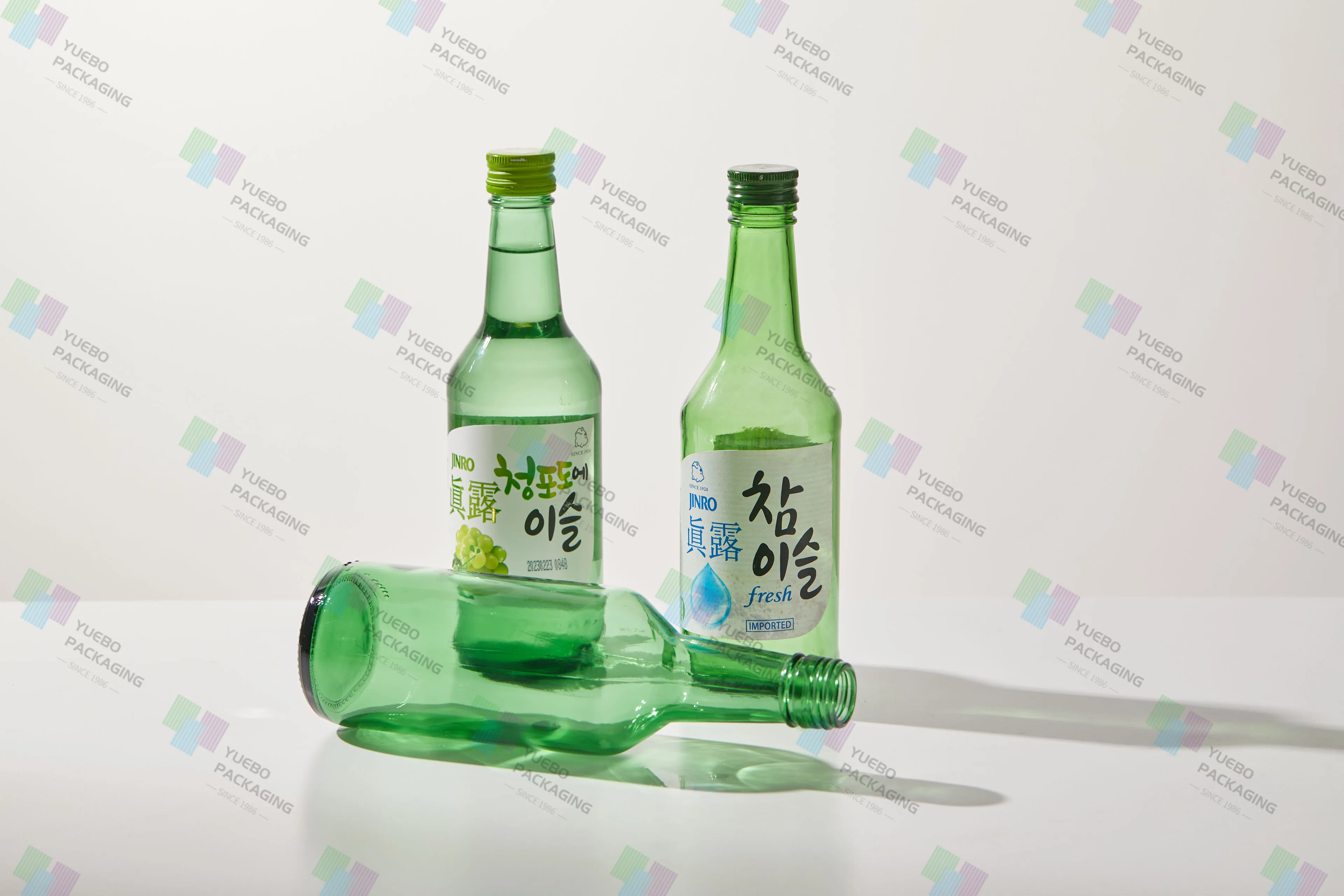 Korea Sujo 330ml Round Glass Bottle - Perfect for Sake
