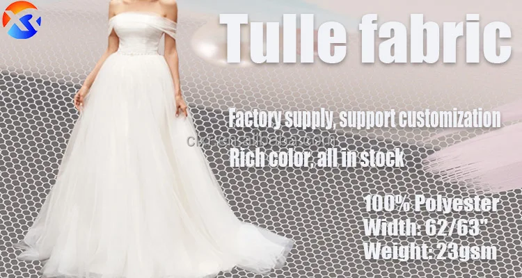 Tulle Fabric Wedding Gauze Sheer Veil Hexagonal Net Warp Tulle Mesh 20d ...