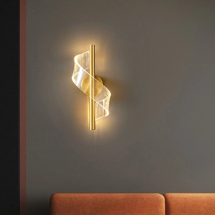 Modern Rotation Sconce Wall Lamp LED Indoor Acrylic Creative Spiral ...