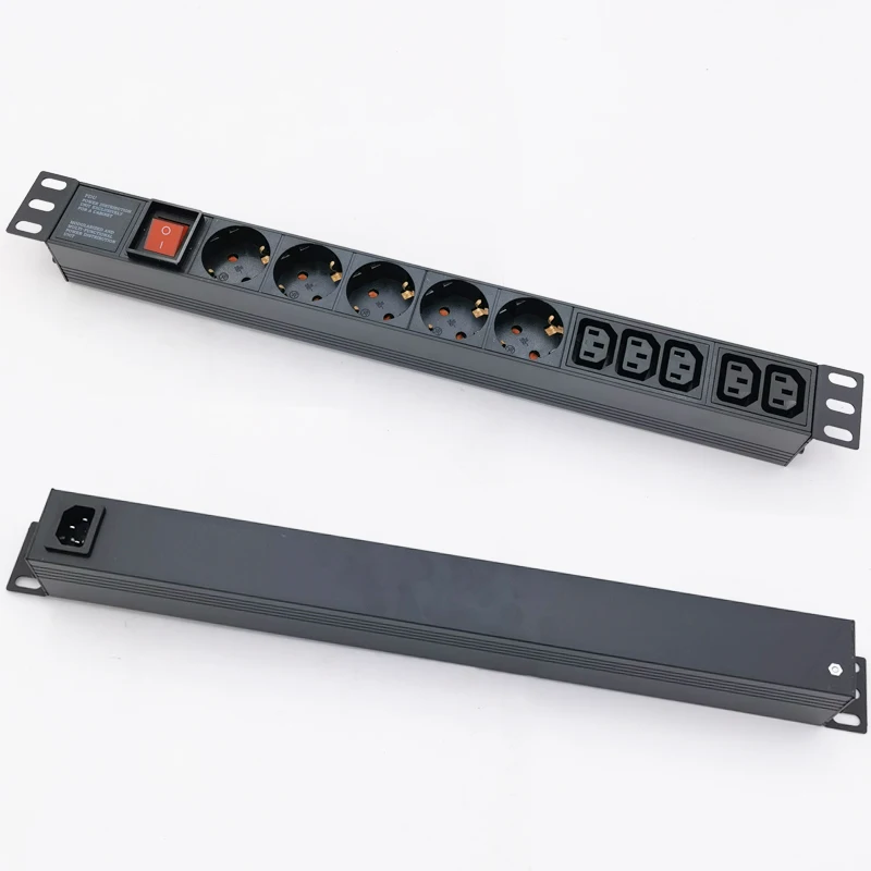 1U 19 Inch EU and IEC C13 PDU - Horizontal Installation