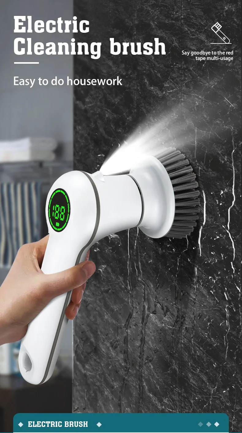 Ipx7 Waterproof 360 Rotate Magic Brush Handheld Electric Cleaner For ...