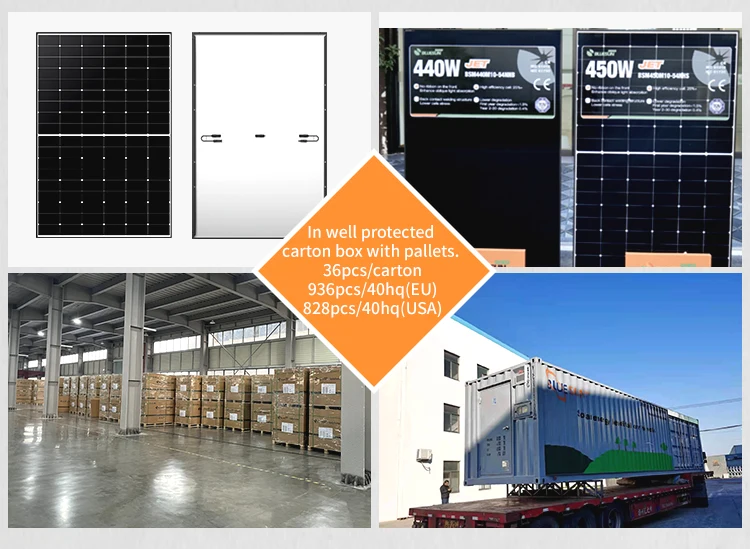 Bluesun New 440w 460w Full Black Bifacial Solar Modules Mono Solar ...