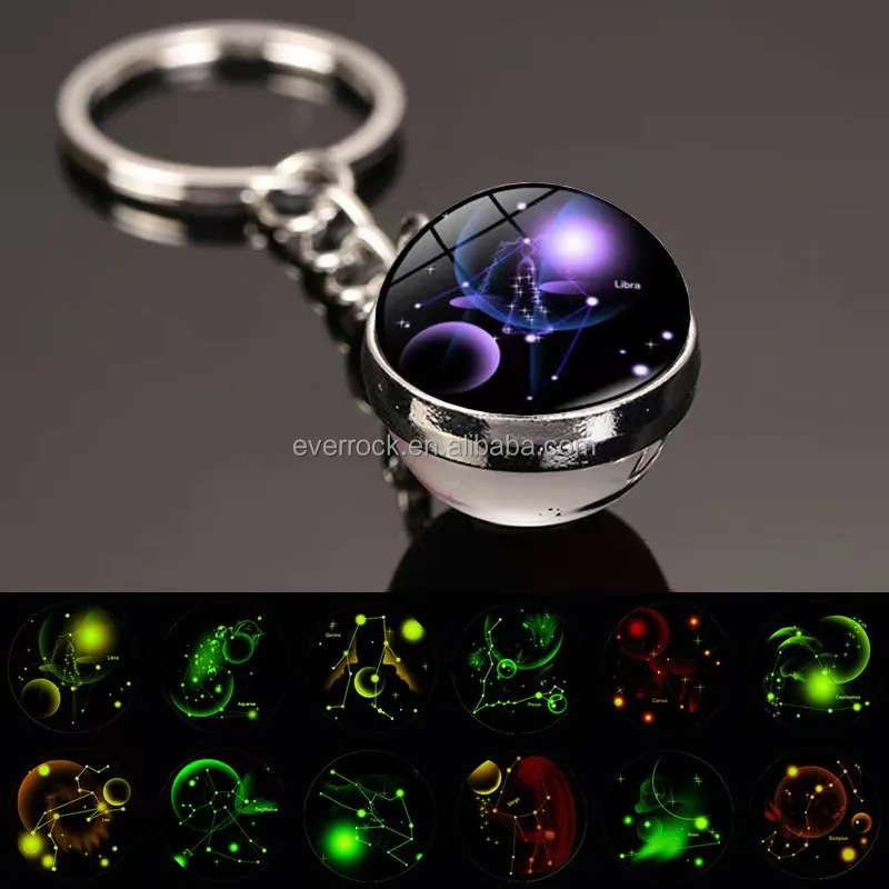 Wholesale Double-Sided Glass Ball Moon Keychain - EVER ROCK