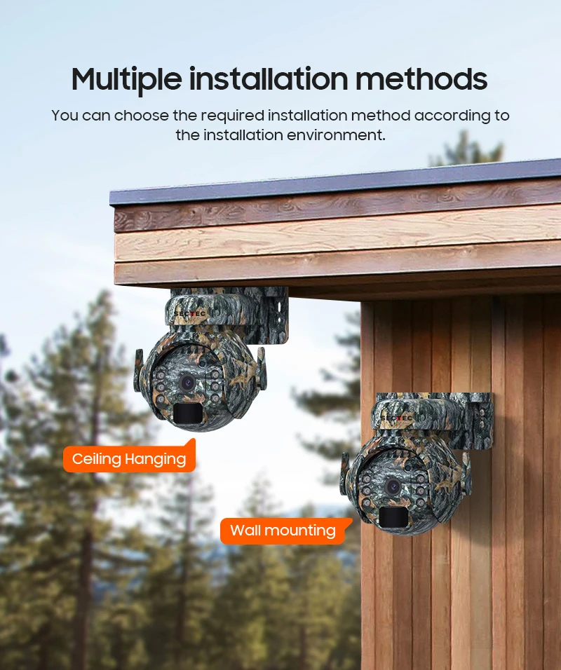 Sectec Outdoor Camouflage Camera - 3MP, 4G, Solar Power
