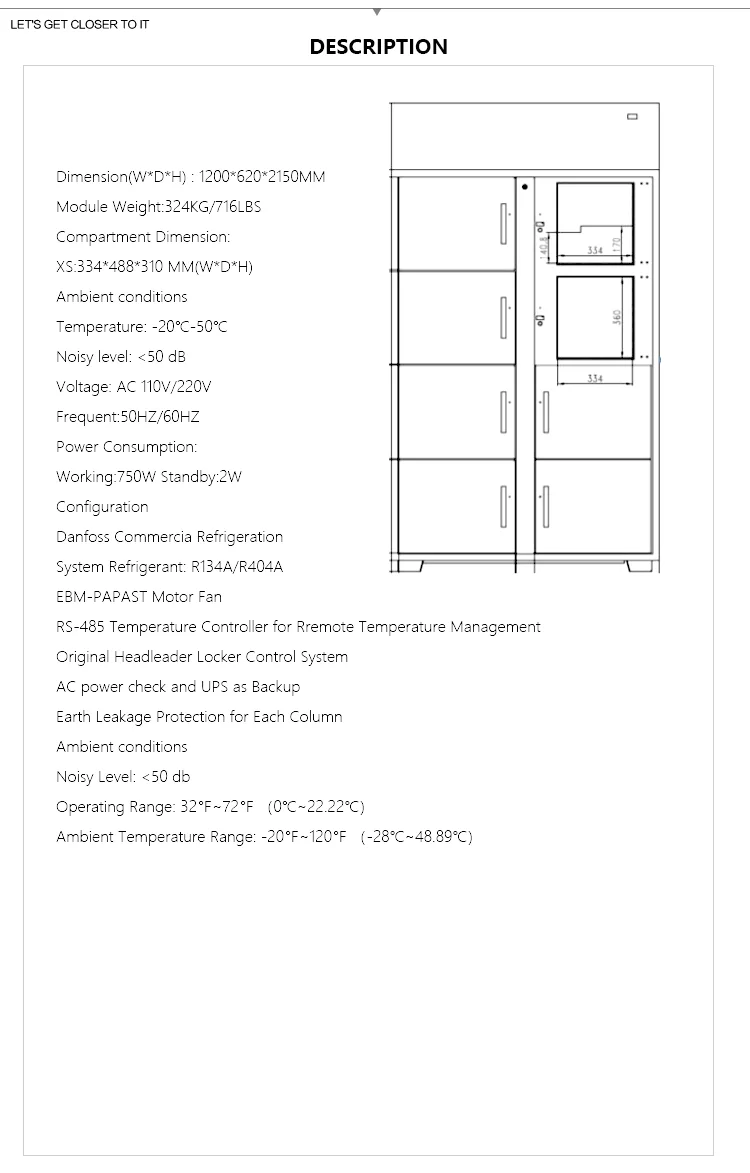 Refrigerated Lockers Temperature Controlled Cabinet Groceries Versatile ...