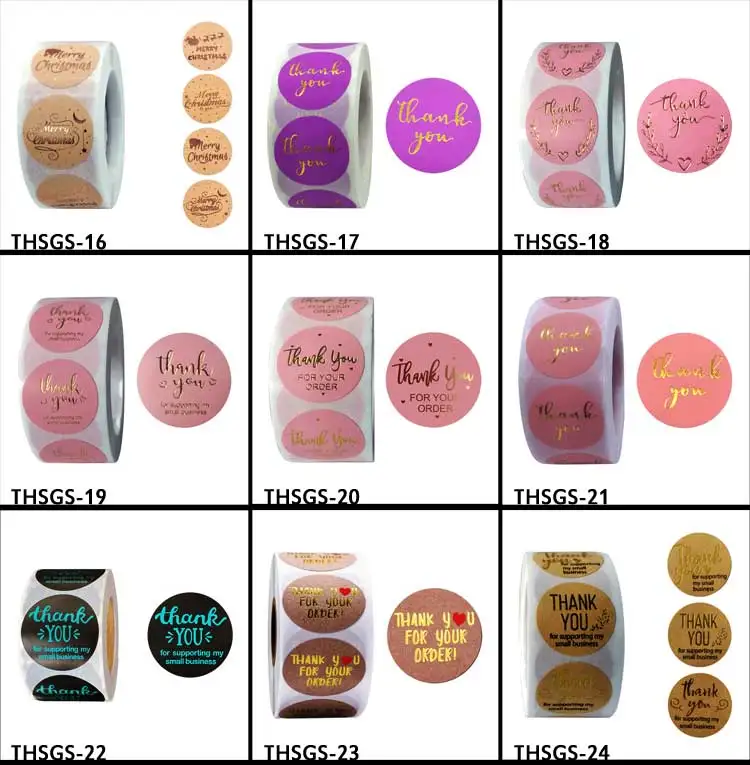 Custom Round Thank You Label Sticker Printing Roll for Business ...