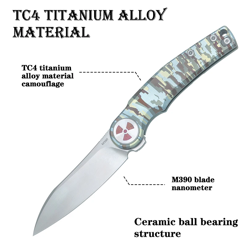 High-end Self-developed Survival Knives Portable M390 Blade Flipper Tc4 ...