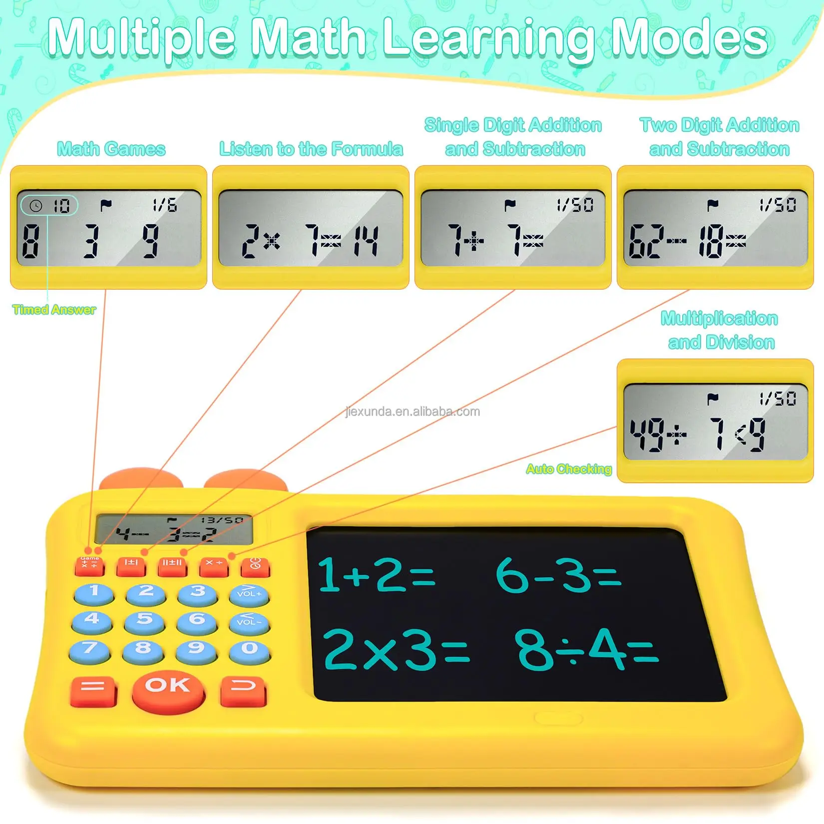 Kids Toy Learning Math Numbers Math Training Game Machine Writing Board ...