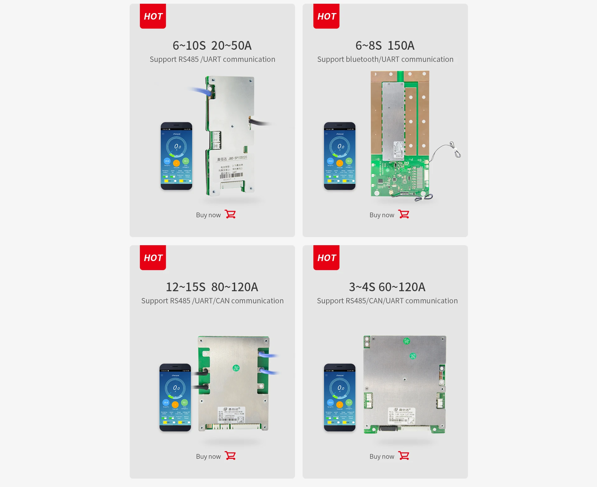 12v/24v/36v/48v/60v/72v/96v Bms 3s-32s Smart Bms 20a/40a/60a/100a/150a ...