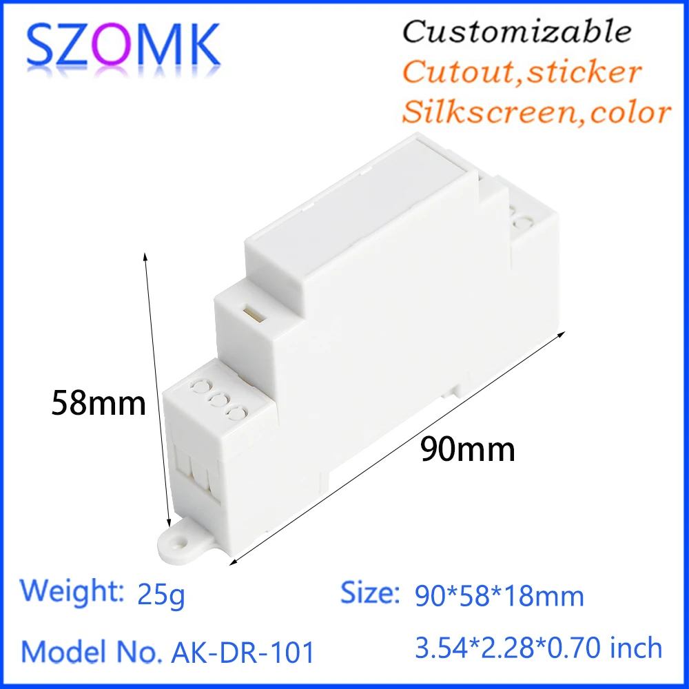 Din-rail Module Box 18.1x90.2x57.5mm Grey Polycarbonate Rnd Components ...