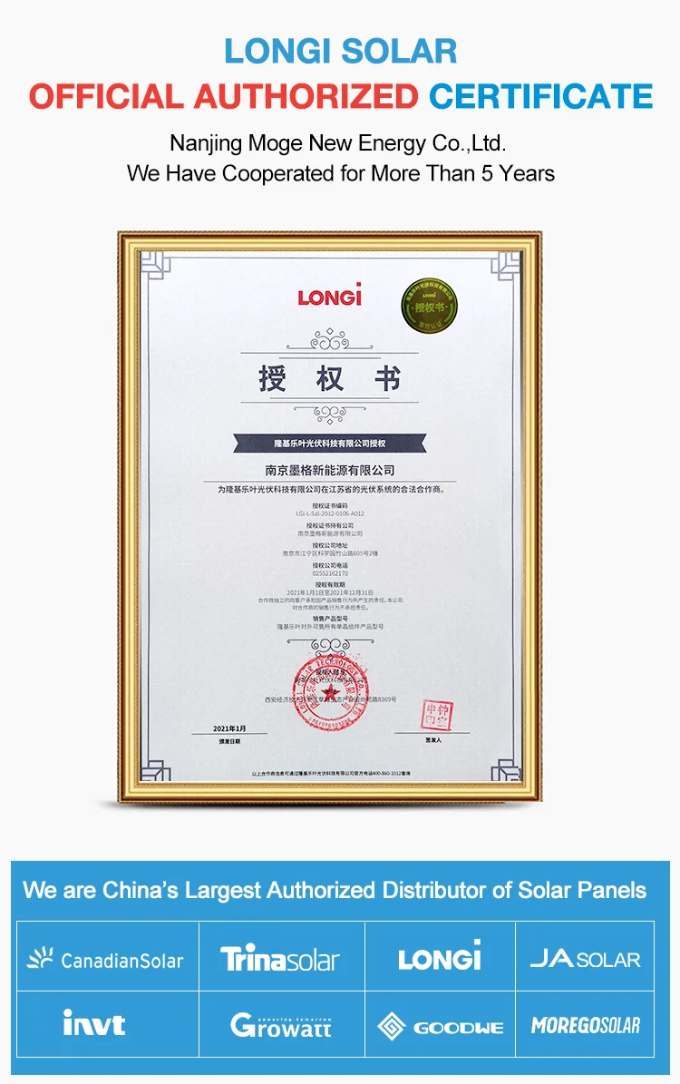Solar Panels Certificate Longi Single 550 Watt Solar Panel 540w 545w ...