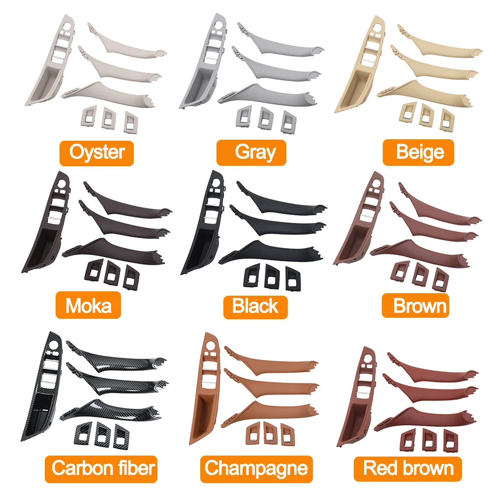 Interior Door Armrest Window Panel Pull Handle 7pcs Set for BMW 5 ...