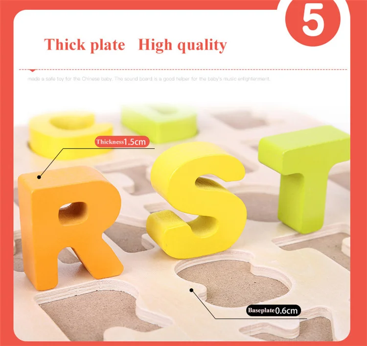 Wooden Alphabet Puzzle Toys Abc Letter Number Puzzle For Toddler ...