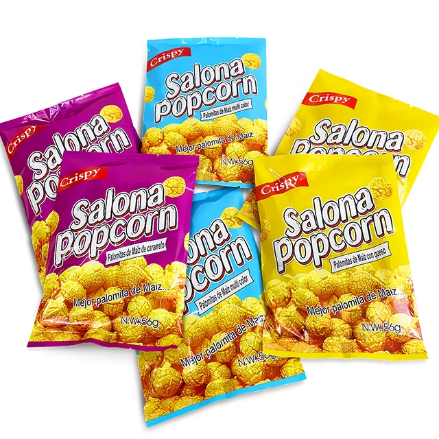 Custom Printed Heat Seal Popcorn Packaging Bag Back Side Seal Pouch For ...