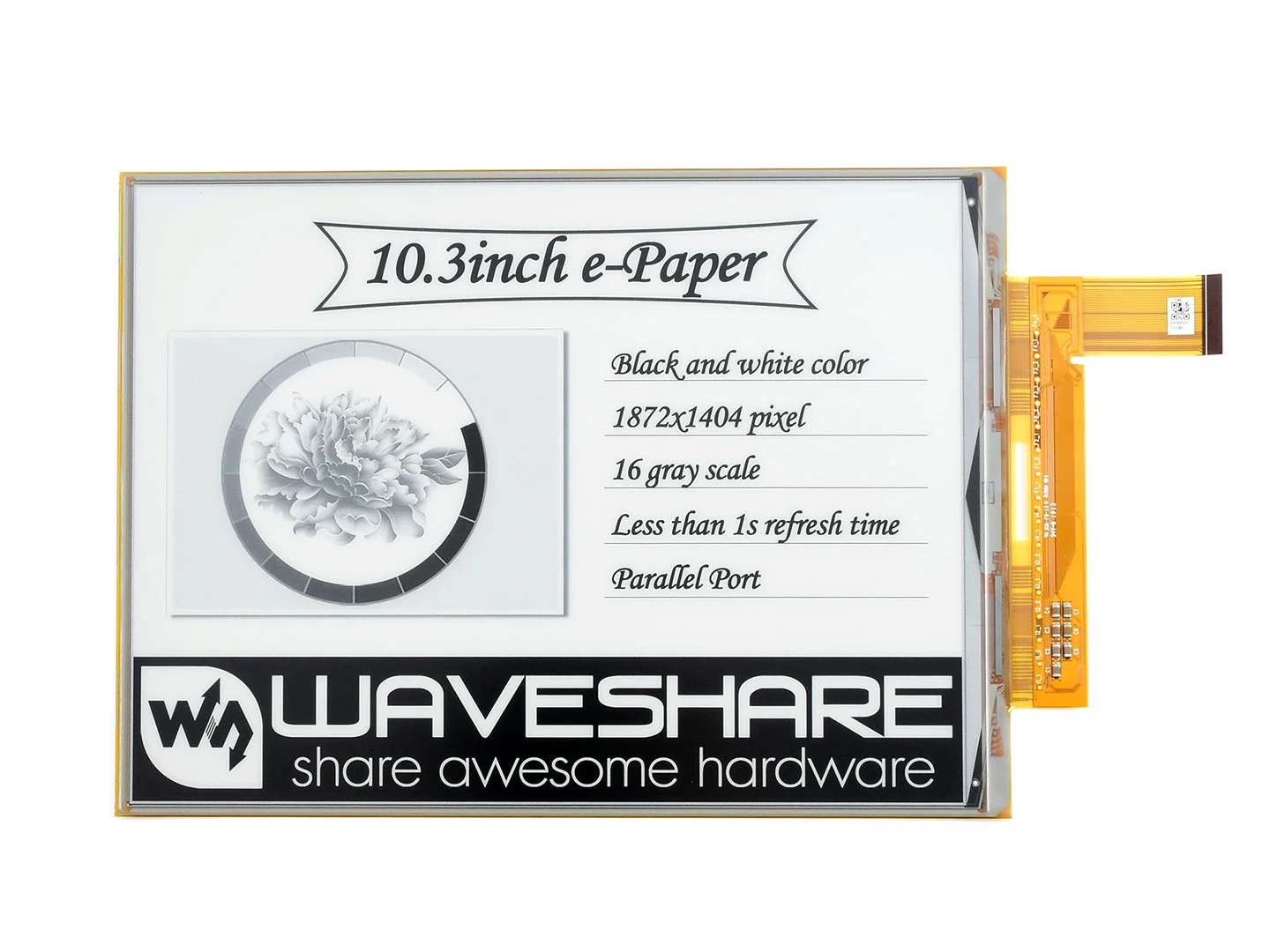 Waveshare 10.3 Inch Flexible E-ink E Paper Raw Display 1872*1404 ...