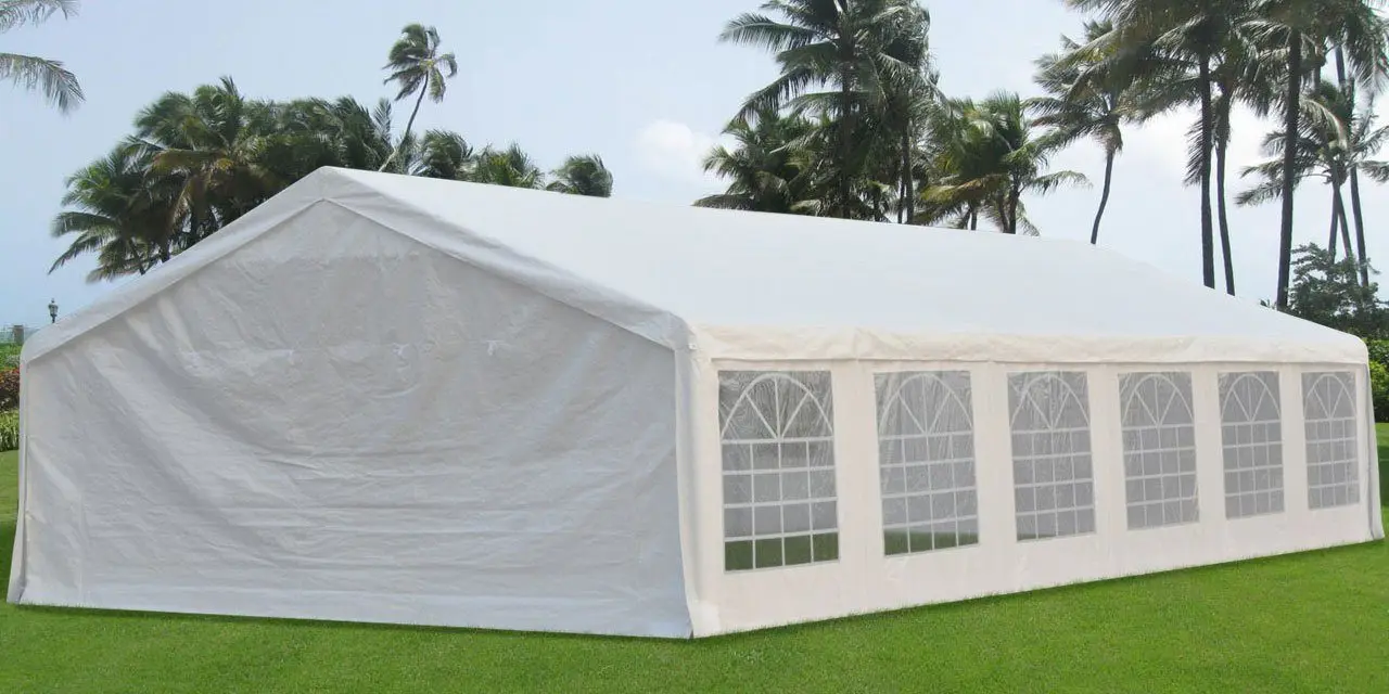 Large White Party Tent Gazebo Canopy 6x12m - Durable & Waterproof