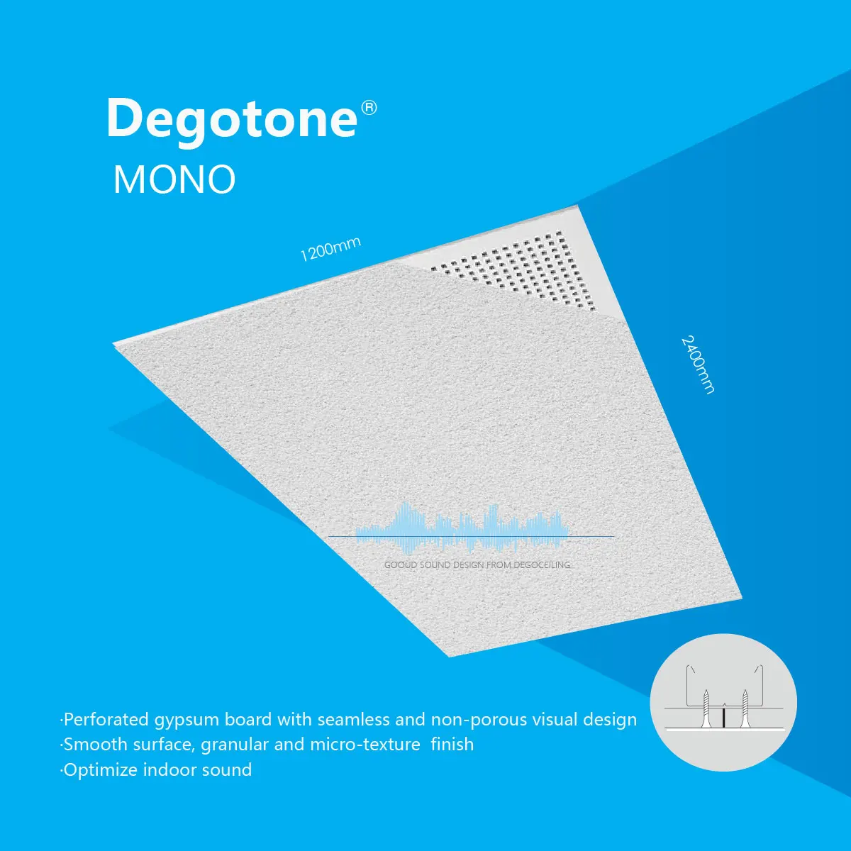 Monolithic Acousric Ceiling System Perforated Plasterboard Seamless ...