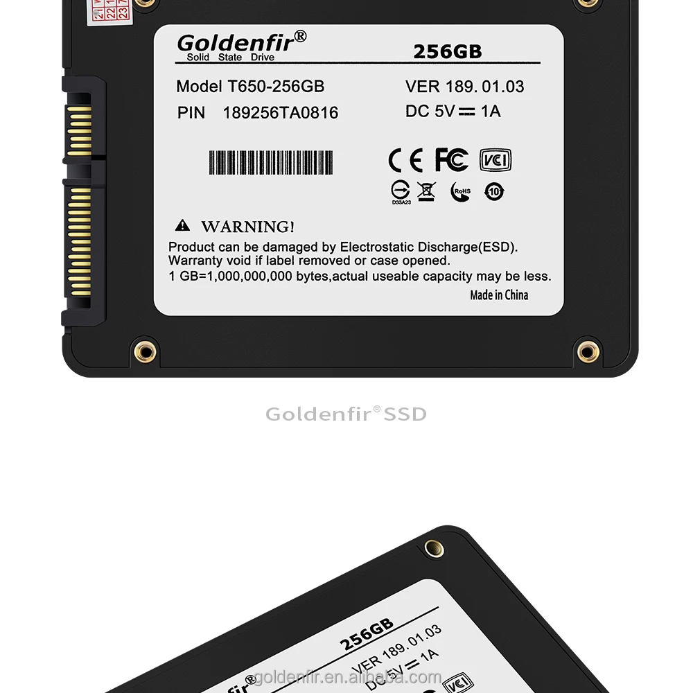 Goldenfir 128gb 256gb 360gb 480gb 512gb 720gb 960gb Black High-speed Transmission 2.5-inch Ssd ...